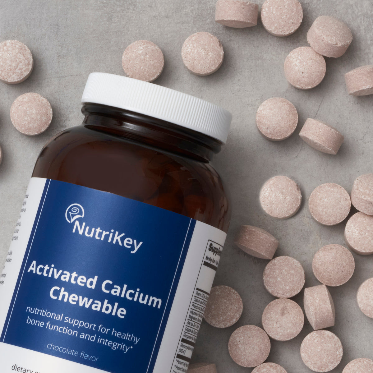 Activated Calcium CHEWABLE, Chocolate, 90 tabs - NutriKey